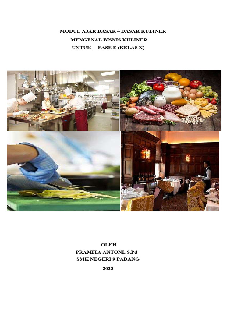 Modul Ajar Dasar-Dasar Kuliner - Mengenal Bisnis Kuliner - Fase E | PDF