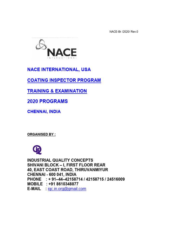 Nace Cip Brochure - 2020-Rev.0 | PDF