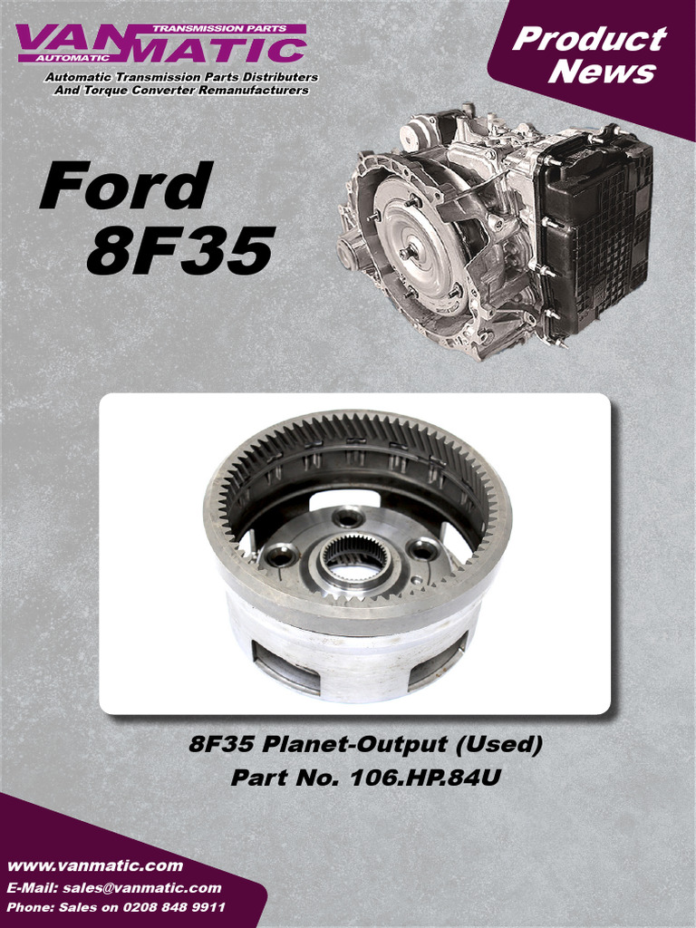 Ford 8F35: 8F35 Planet-Output (Used) Part No. 106.HP.84U | PDF