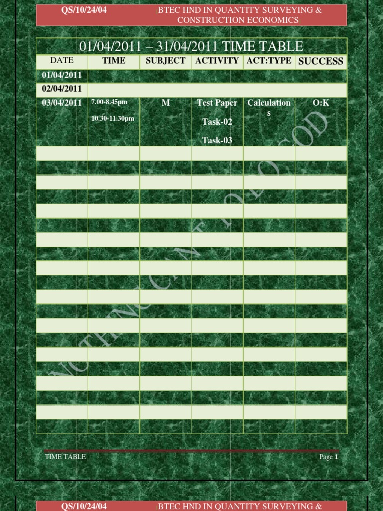 Time Table | PDF | Technology & Engineering