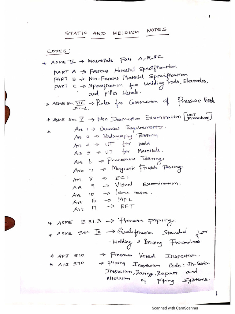 Static Weld Notes | PDF