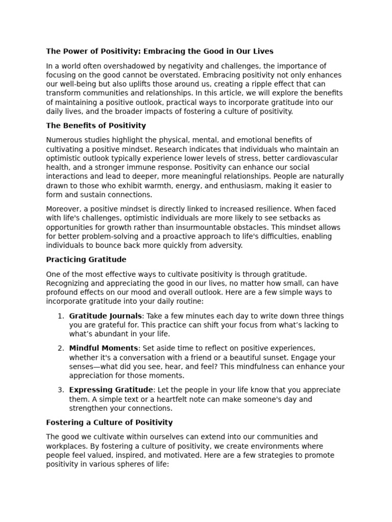 The Power of Positivity | PDF