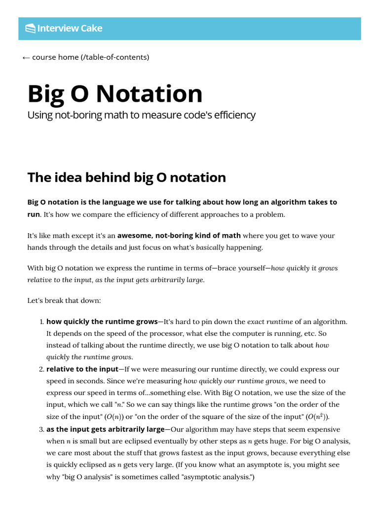 Big O Notation | PDF