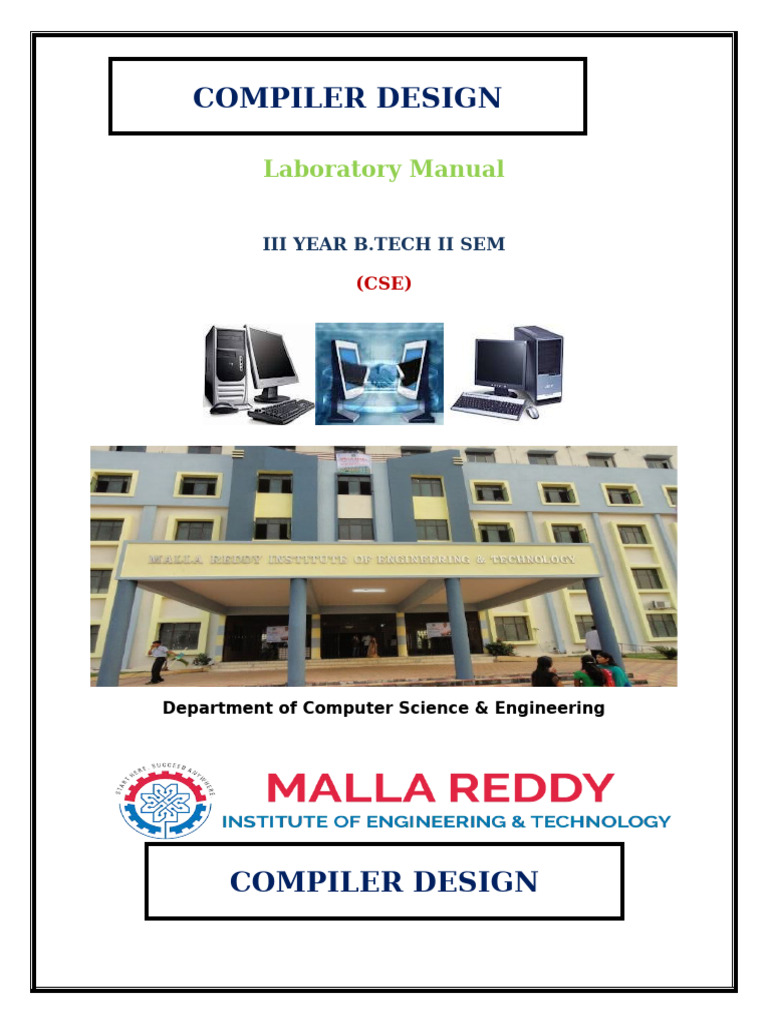 Compiler Design Lab Manual - Front Pages - Kande Archana | PDF