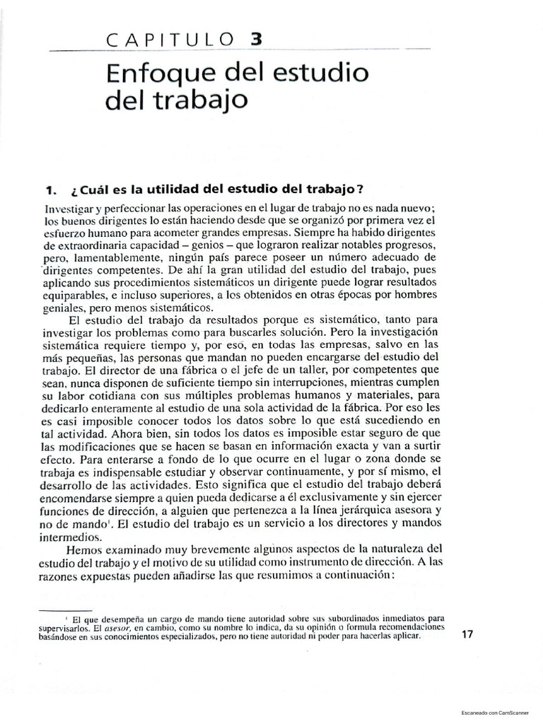 Capítulo 3 Enfoque Del Estudio Del Trabajo | PDF