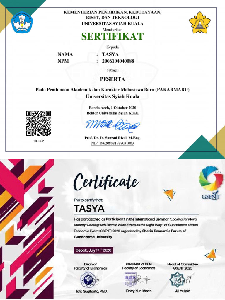 Berkas SKPI TASYA | PDF