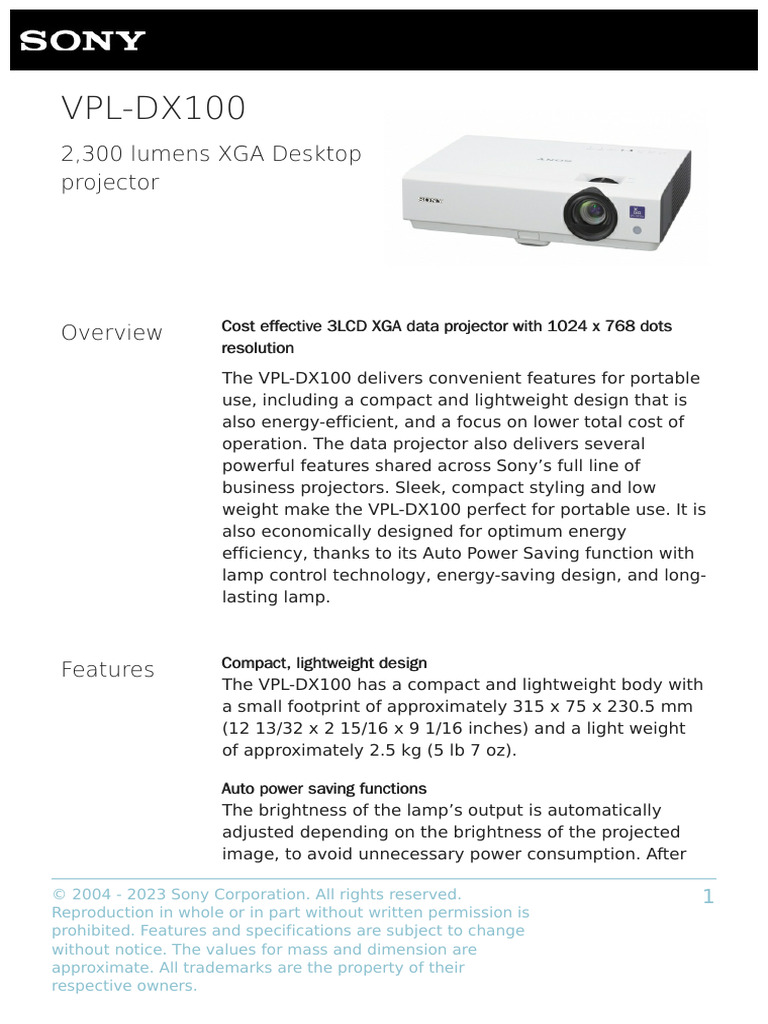 VPL DX100 | PDF