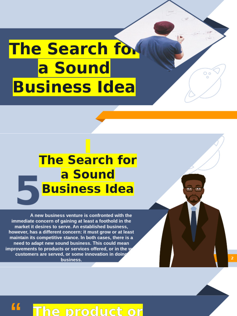 THE SEARCH FOR A SOUND BUSINESS IDEA Chapter 5 | PDF