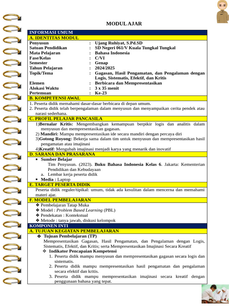 Modul Ajar Bi Pertemuan 23 | PDF