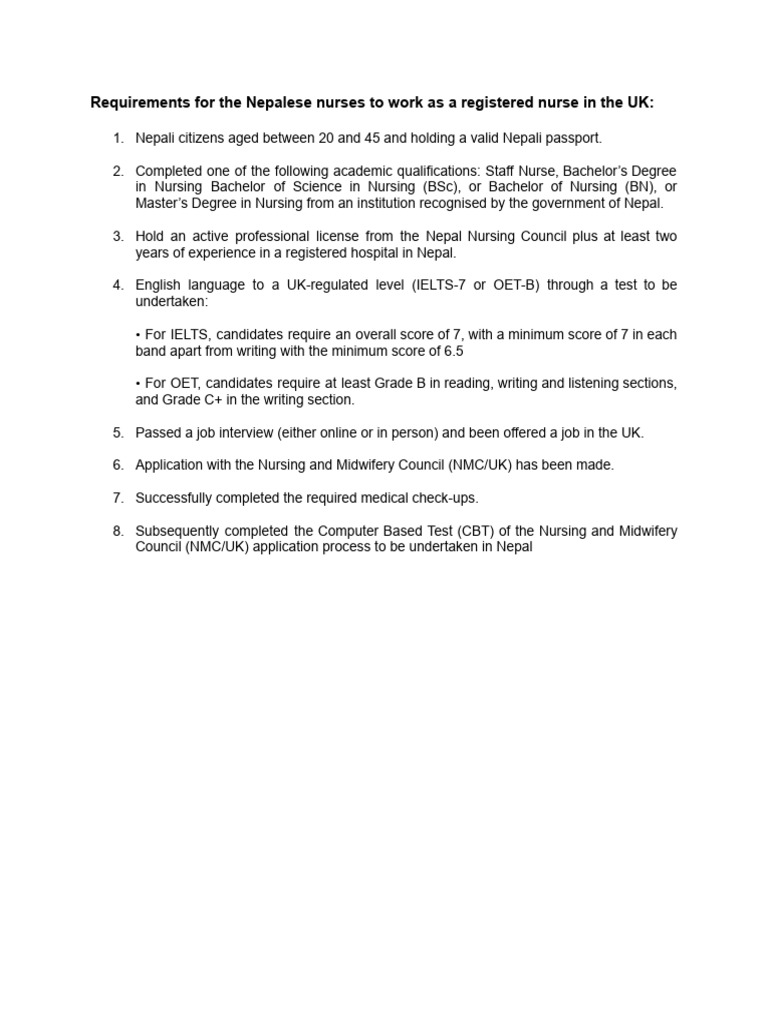 Requirements For RNs | PDF