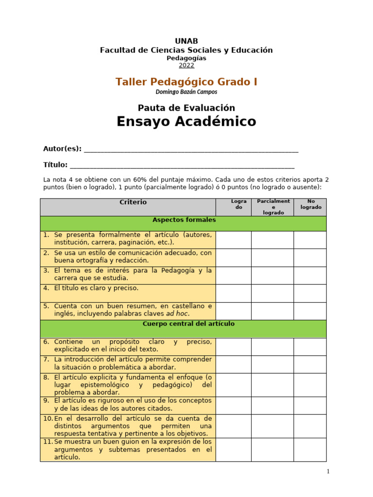 Pauta Ensayo 2023 | PDF
