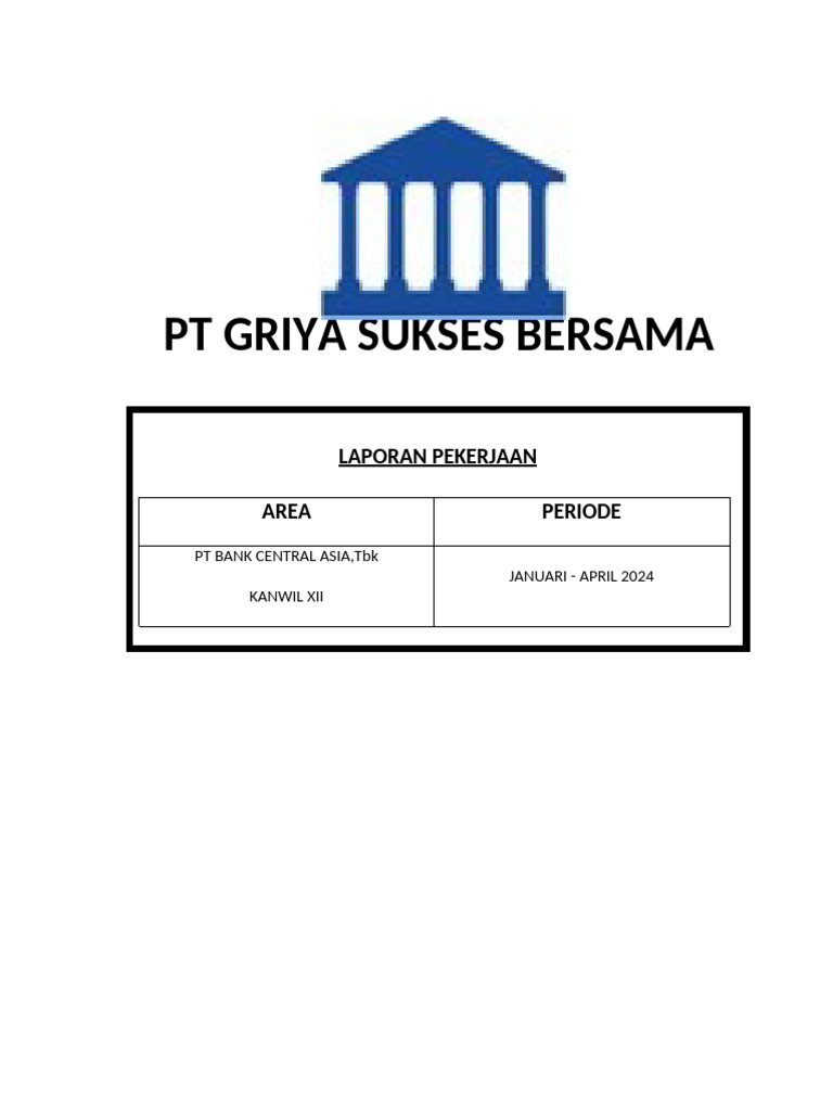 Laporan Kanwil 12 PT GSB Periode Jan - April 2024 | PDF