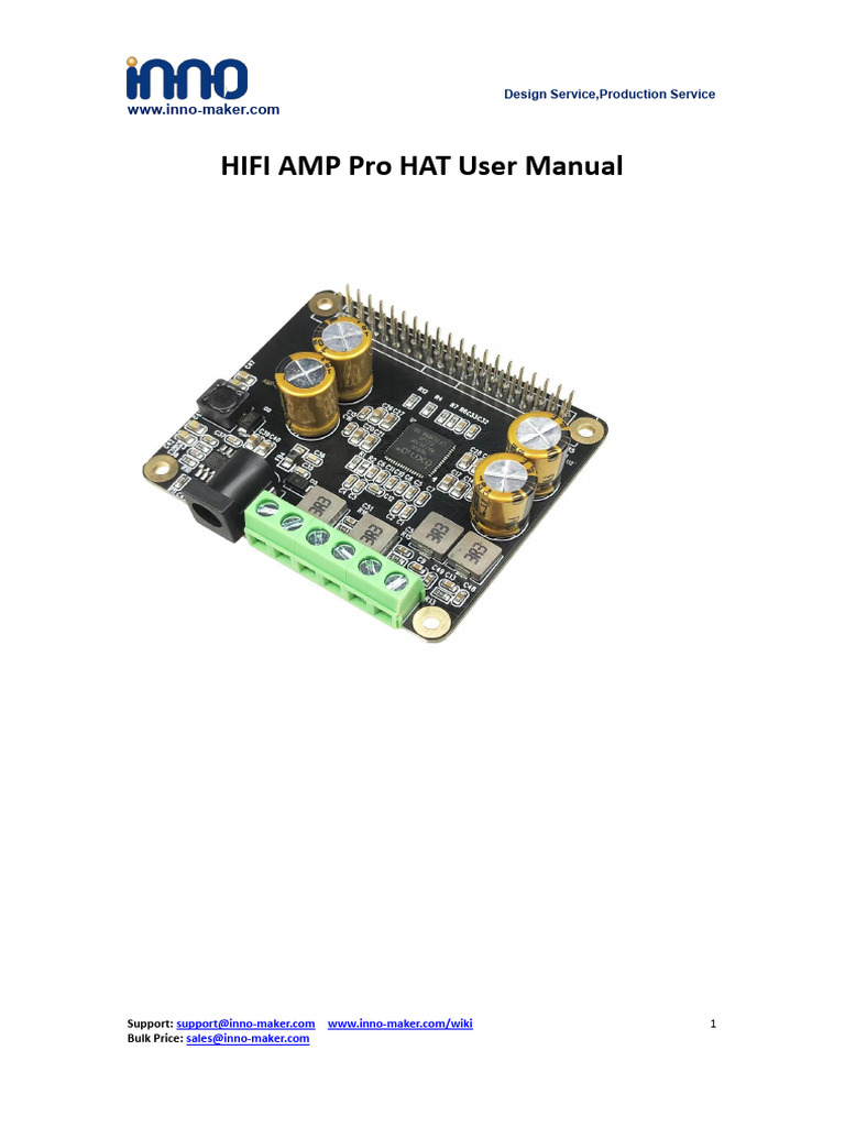 HIFI AMP PRO User Manual V1.2 | PDF