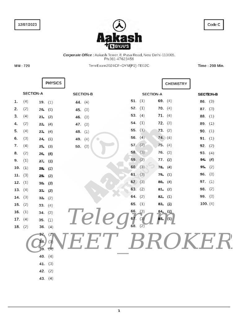 Telegram @neet - Broker | PDF