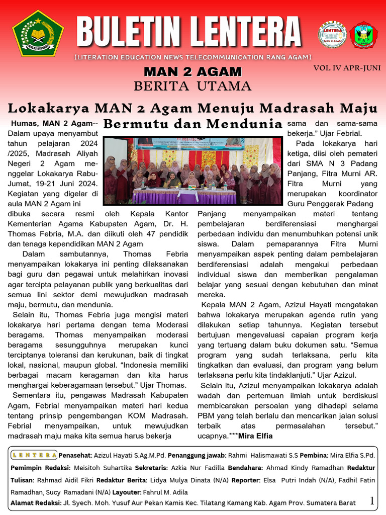 Buletin Lentera MAN 2 AGAM | PDF