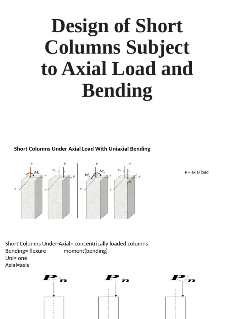 TOPIC 24 Design of Short Columns Subject to Axial Load With Uniaxial ...
