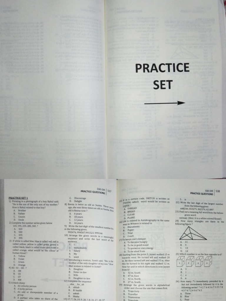 SSB Oir Dde 5 Practice Sets | PDF