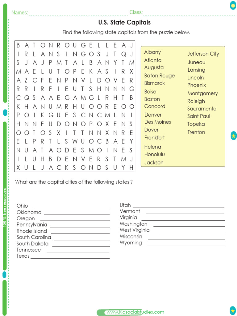 US State Capitals Min | PDF