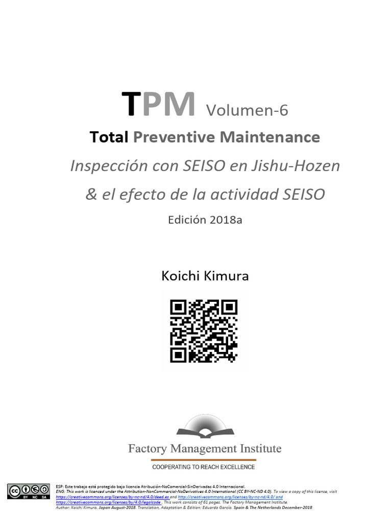 TPM-6 Inspección Con SEISO en Jishu-Hozen y El Efecto de La Activiad SEISO | PDF