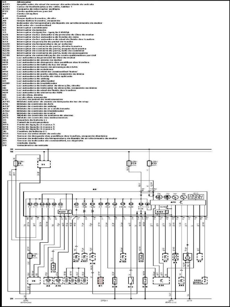 Marea 1.8 Esquemas Central Injecao e Painel | PDF