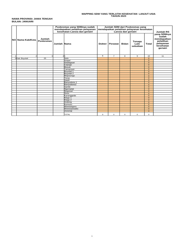 Laporan Lansia Puskesmas Cepogo 2024 | PDF