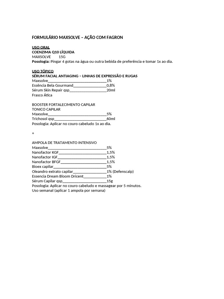 Formulário Maxsolve | PDF
