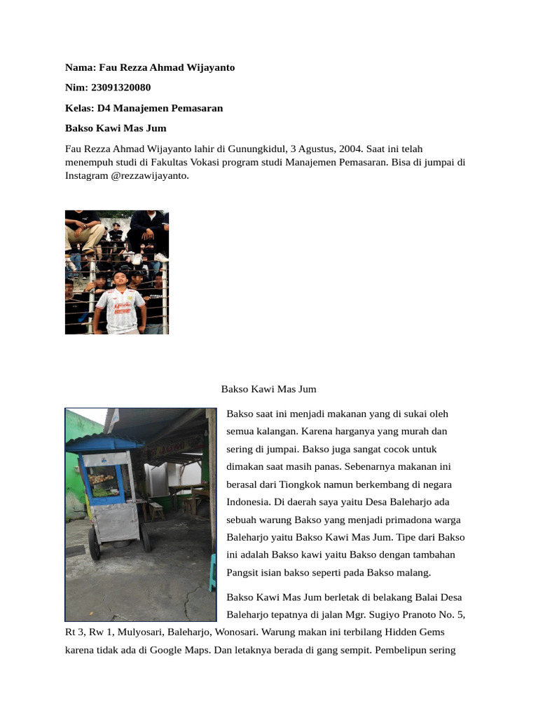 Kuliner - Fau Rezza Ahmad Wijayanto - 23091320080 | PDF