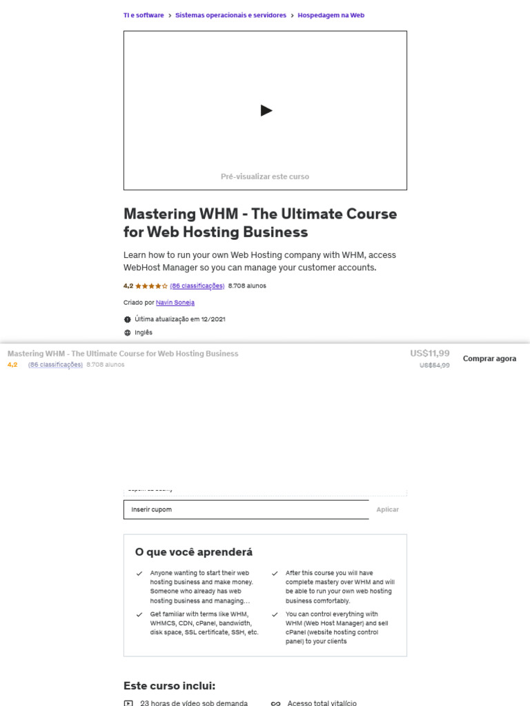 Mastering WHM - The Ultimate Course For Web Hosting Business - Udemy | PDF