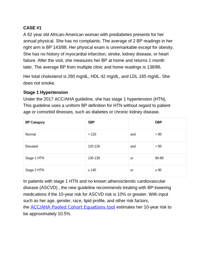Hypertension Case 1 | PDF