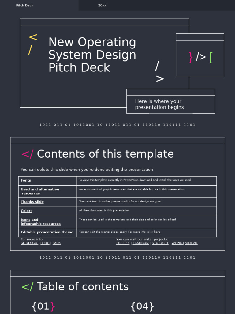 New Operating System Design Pitch Deck by Slsdsidesgo | PDF | Icon ...