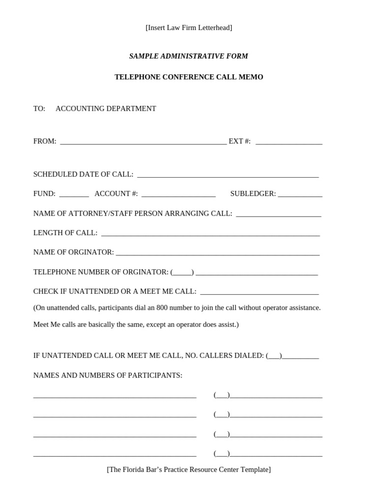 Telephone Conference Call Memo | PDF | Electronics | Career & Growth