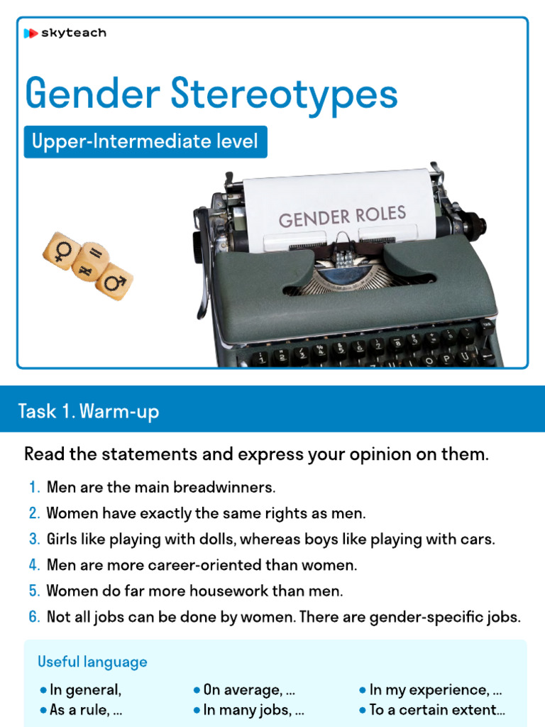 Gender Stereotypes Worksheet | PDF