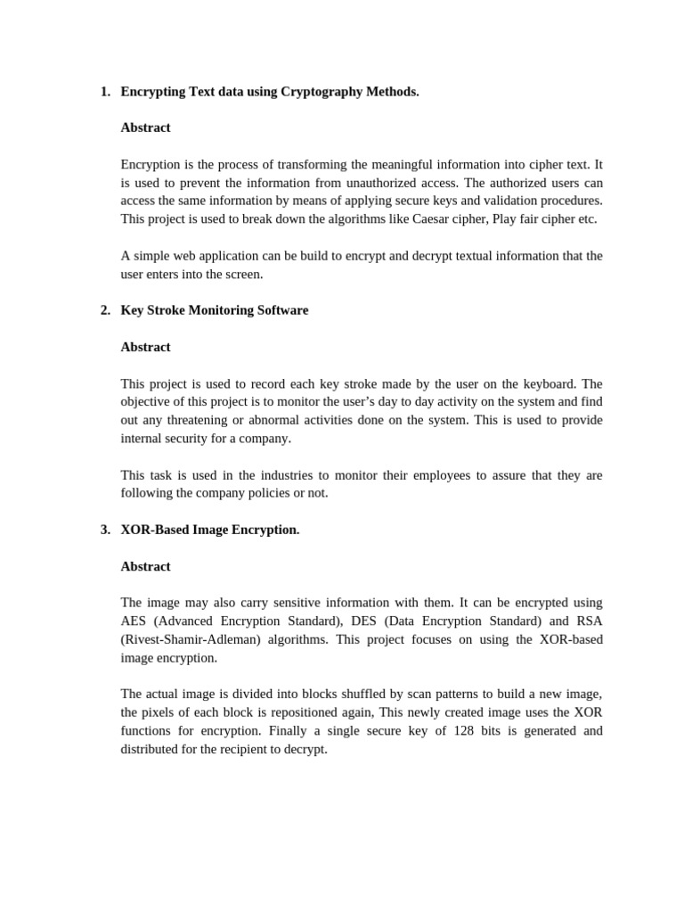 Cyber Security Project Abstracts | PDF