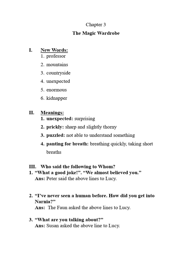 Grade 4_ English 2_The Magic Wardrobe | PDF