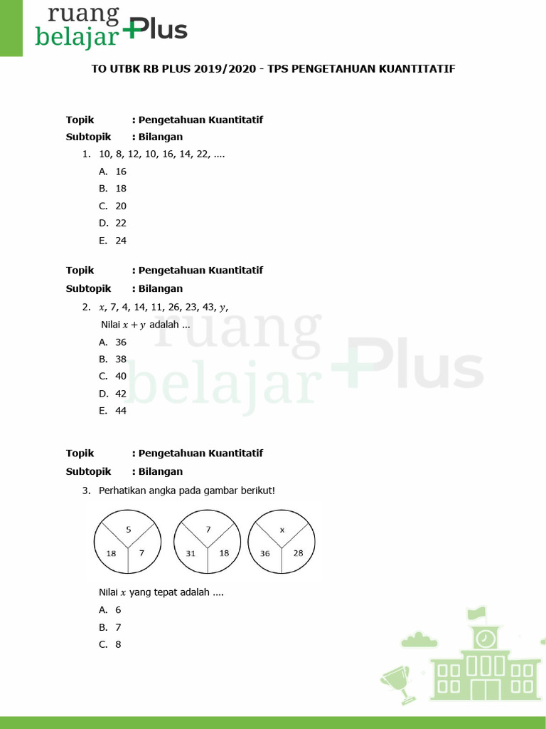 Latihan UTBK 8 - TPS Pengetahuan Kuantitatif | PDF
