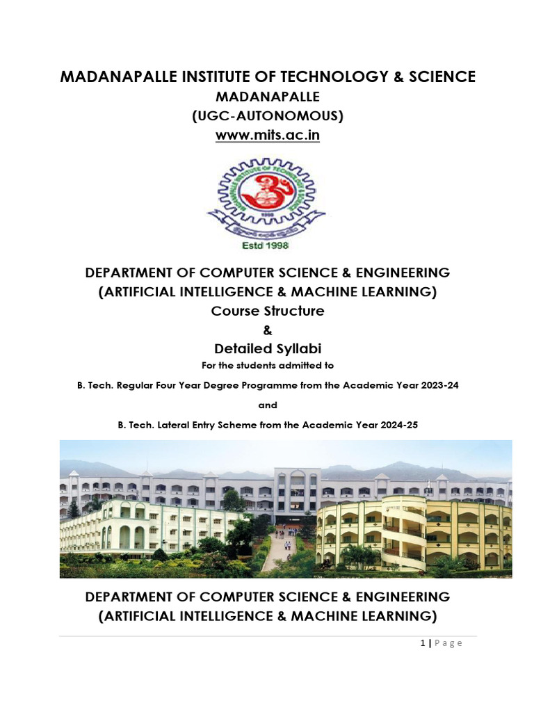 b.tech Cse (Ai&Ml) - r23-2-Min | PDF