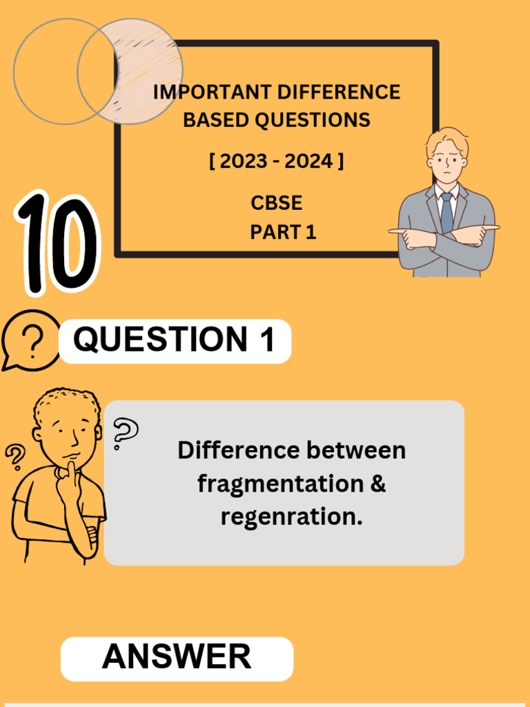 Important Difference Based Questions Class 10 Science | PDF