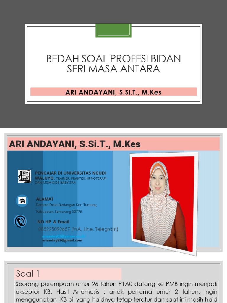 BEDAH SOAL PROFESI BIDAN-MASA ANTARA - ARI ANDAYANI - Yapindo | PDF