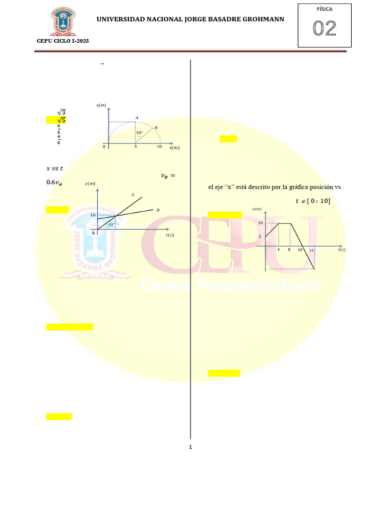 02 Cepu I-2025 Cinematica Con Claves. | PDF