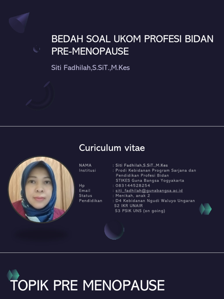 Bedah Soal - Premenopause1 (Bu Dila) | PDF