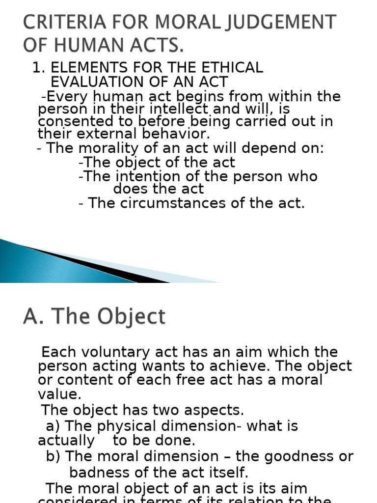 Poe 7. Criteria For Moral Judgement of Human Acts | PDF