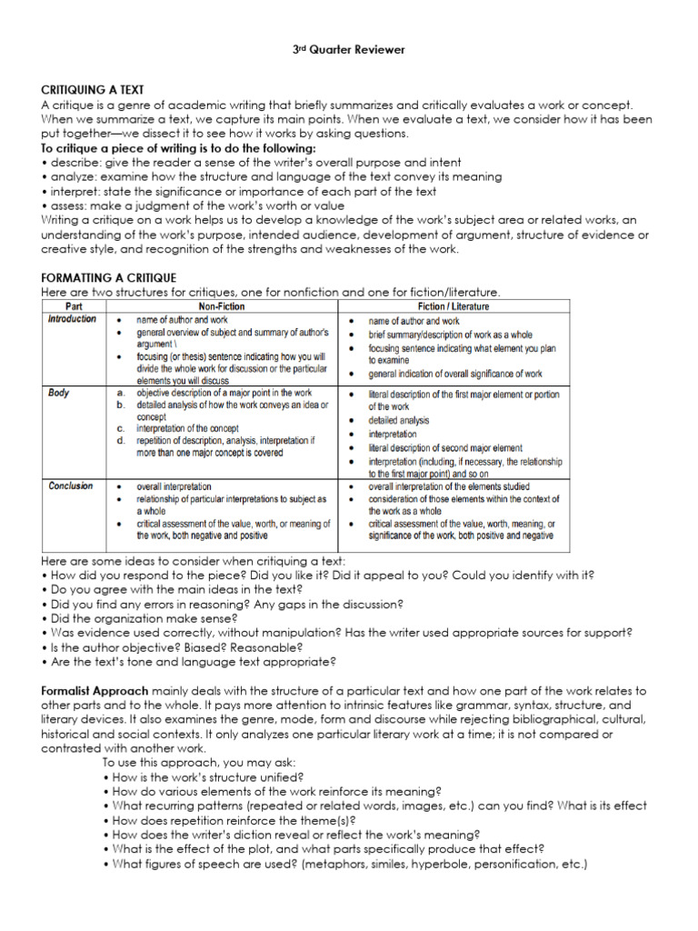 3rd Quarter Reviewer | PDF