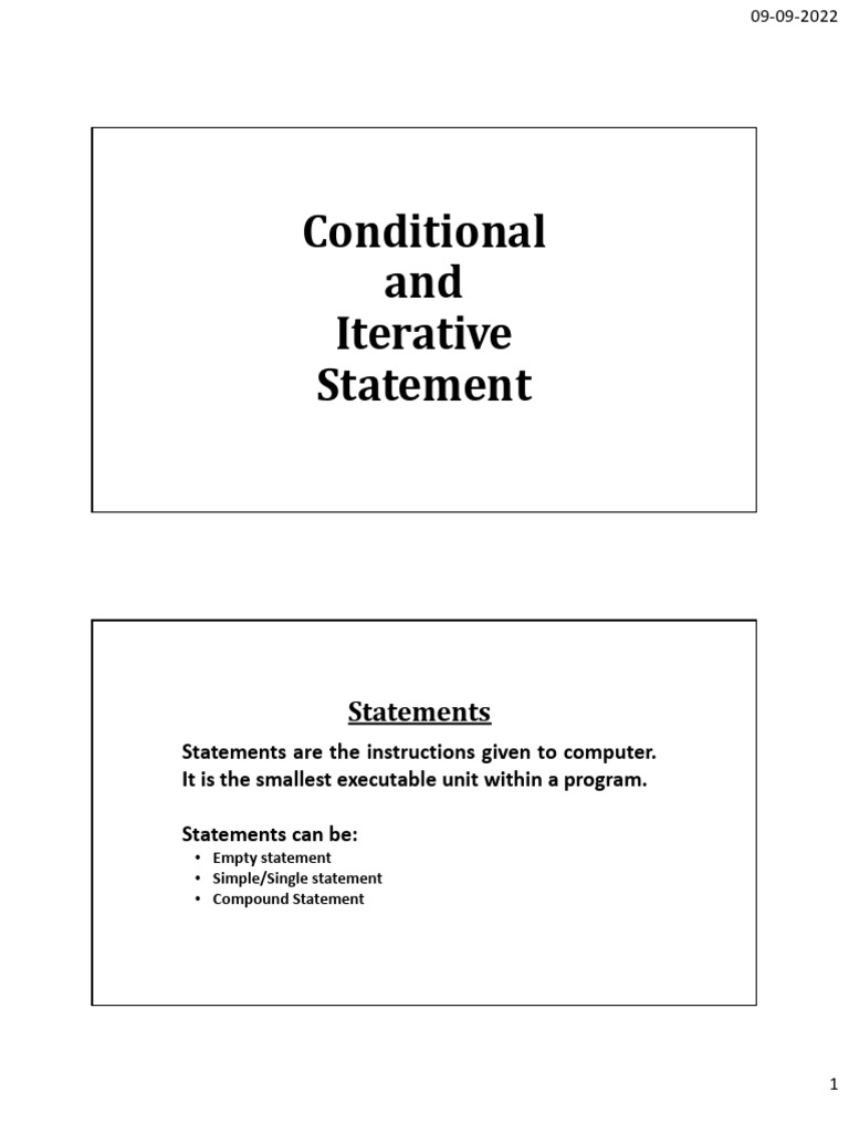 Conditional and Iterative Statement | PDF