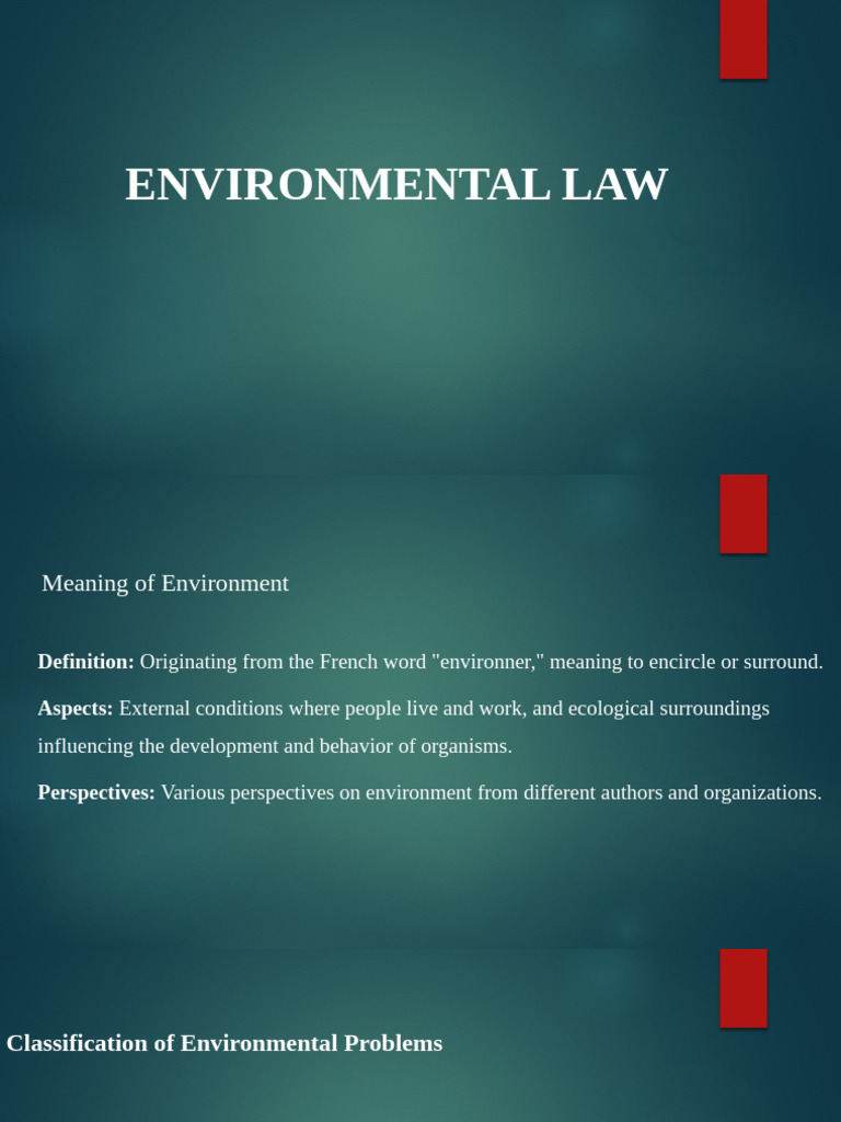 Environment (Meaning and Composition) | PDF