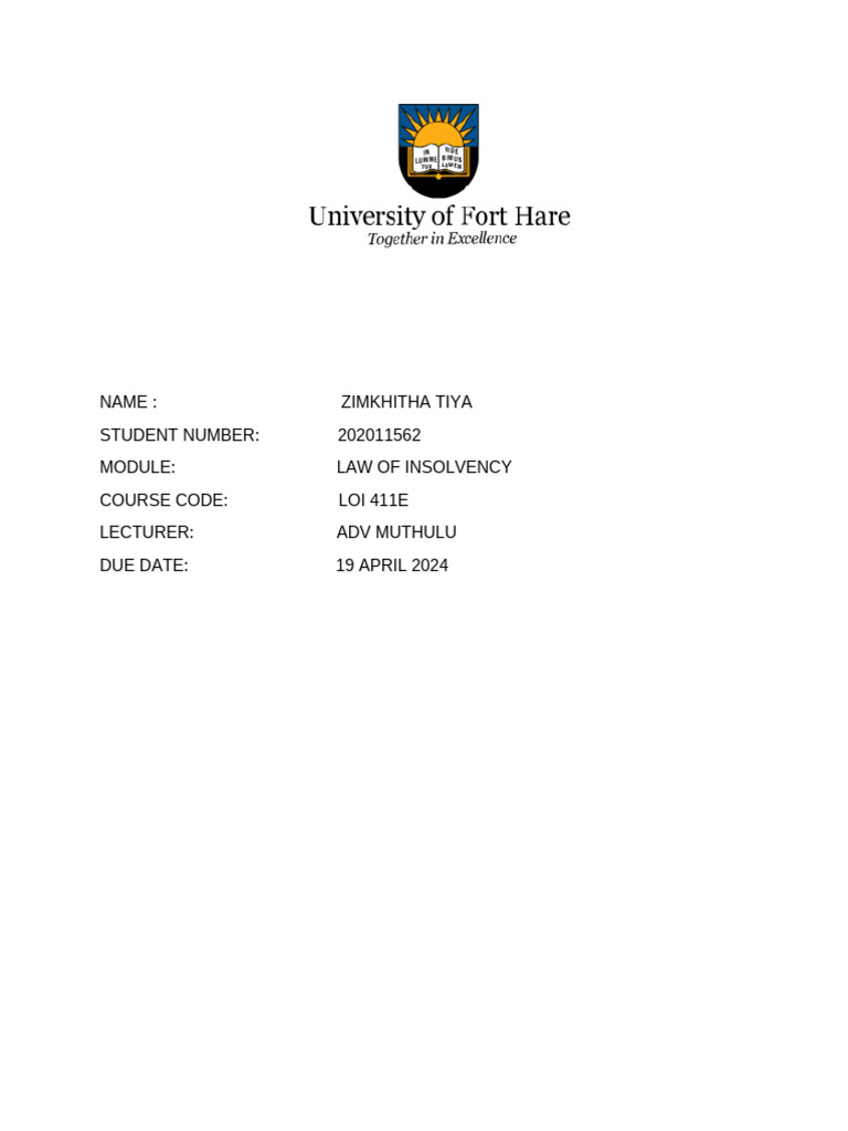 An Order of Sequestration Affects Not Only The Insolvent | PDF