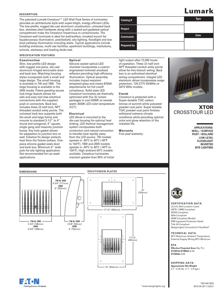 Lumark-Crosstour-Led XTOR3A | PDF