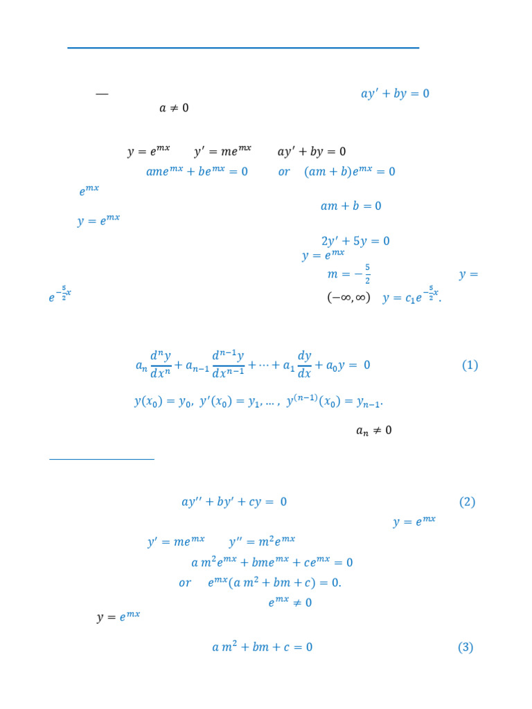 Homog Linear ODEs With CC Part A | PDF | Equations | Mathematical Analysis Homog Linear ODEs With CC Part A | PDF | Equations | Mathematical Analysis