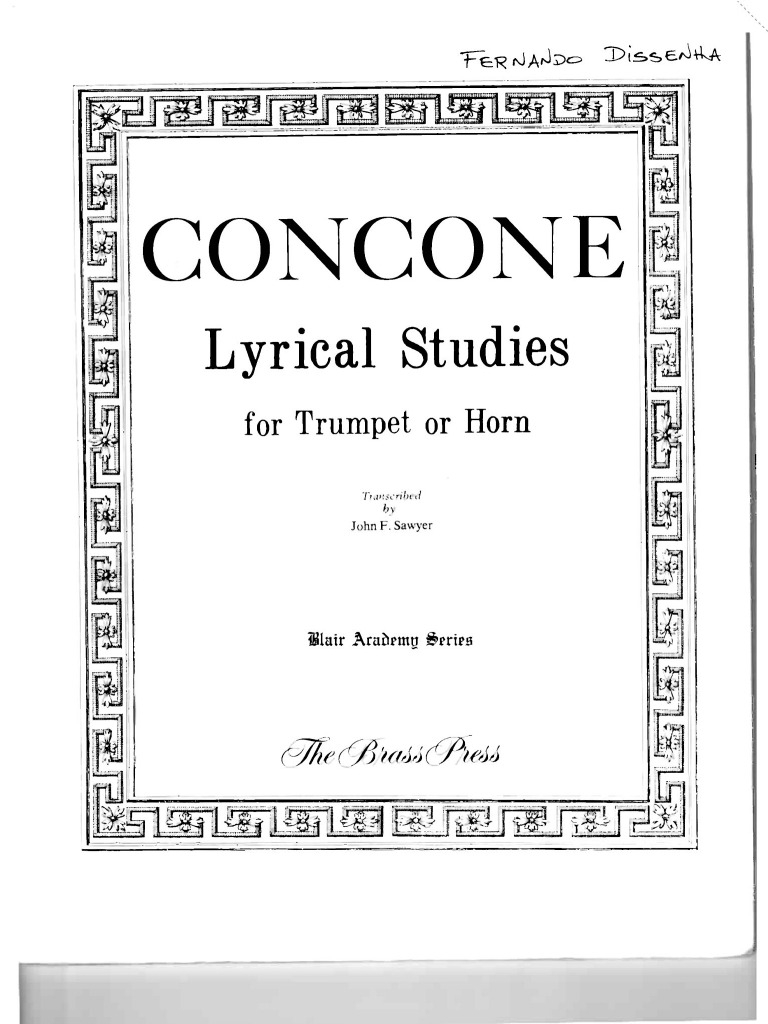 Guiseppe Concone Lyrical Studies For Trumpet | PDF