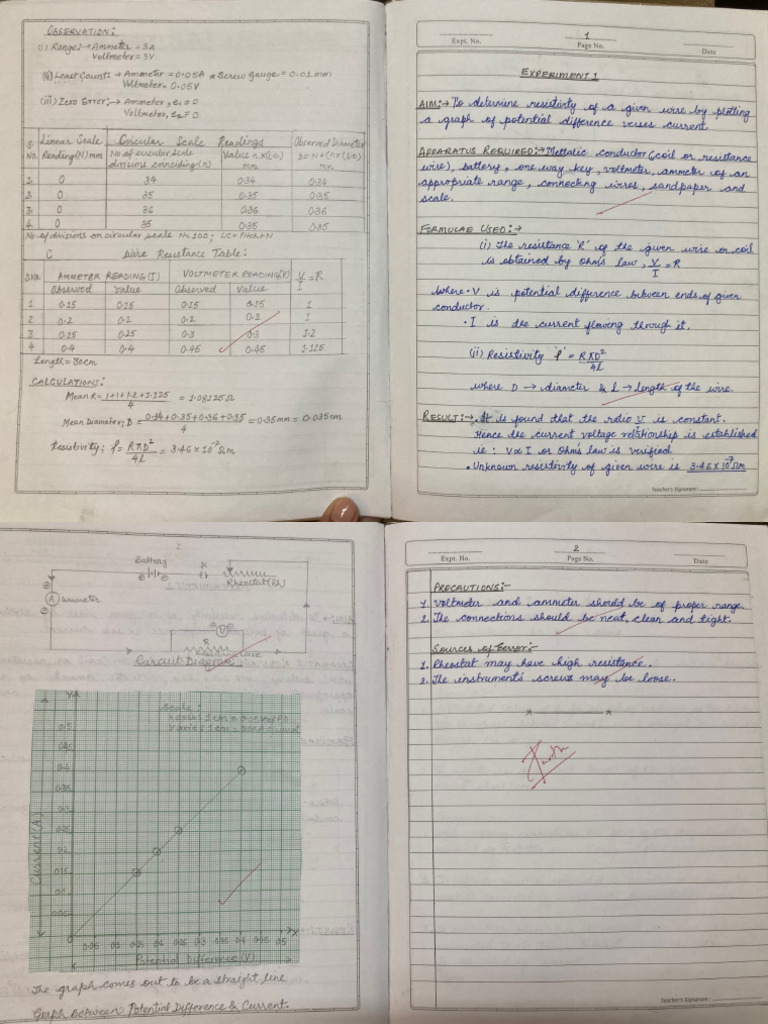 Physics Practical File Work | PDF