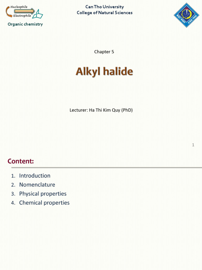 Chapter 5. Alkyl Halide | PDF